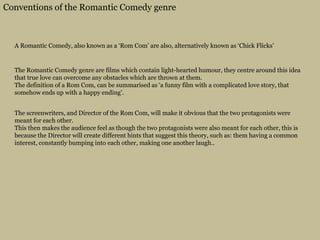 Romantic Comedy genre conventions | PPTX