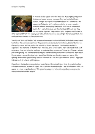 Romantic Genre Essay | DOC