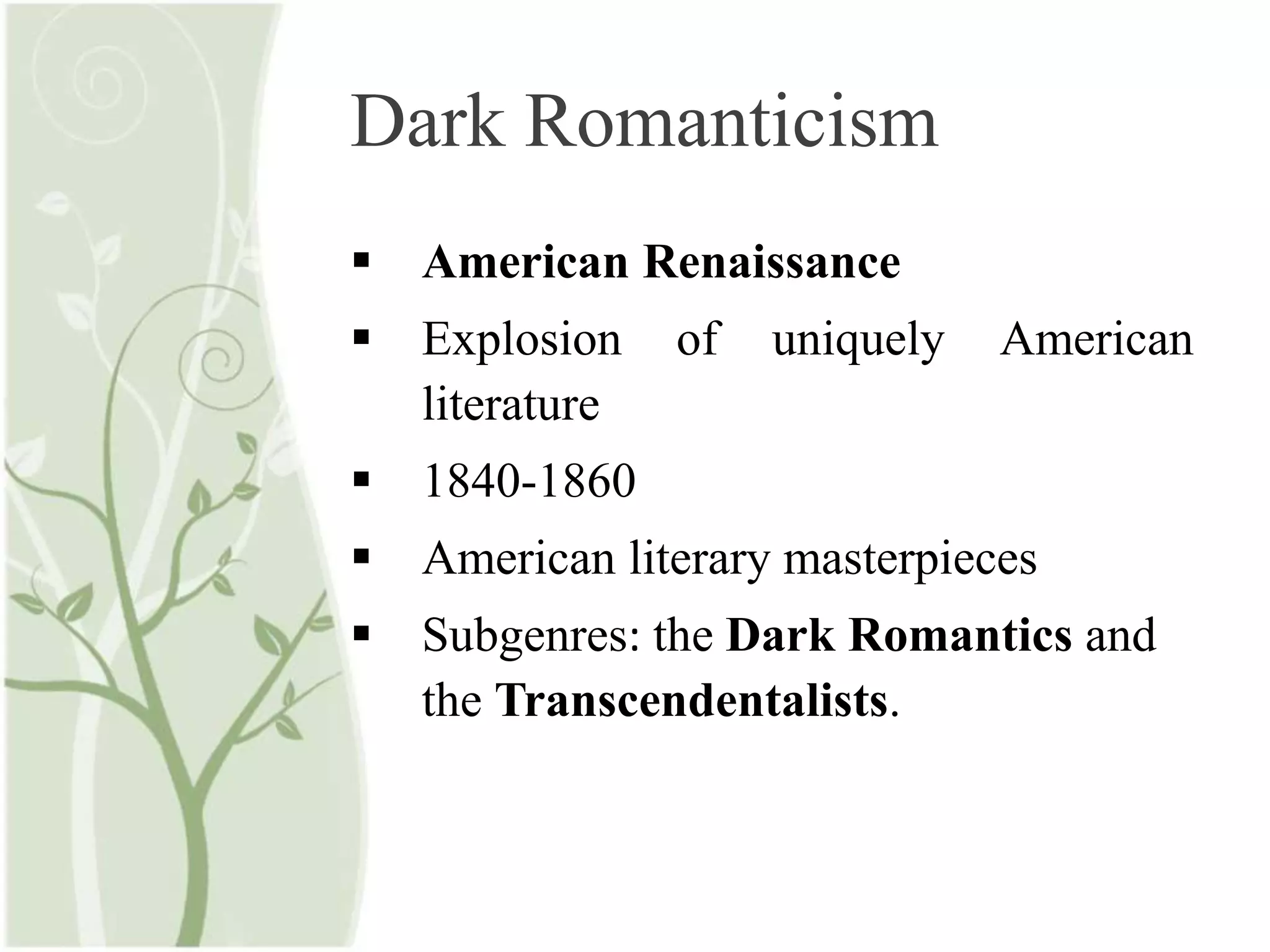 American Literature: Romanticism | PPTX