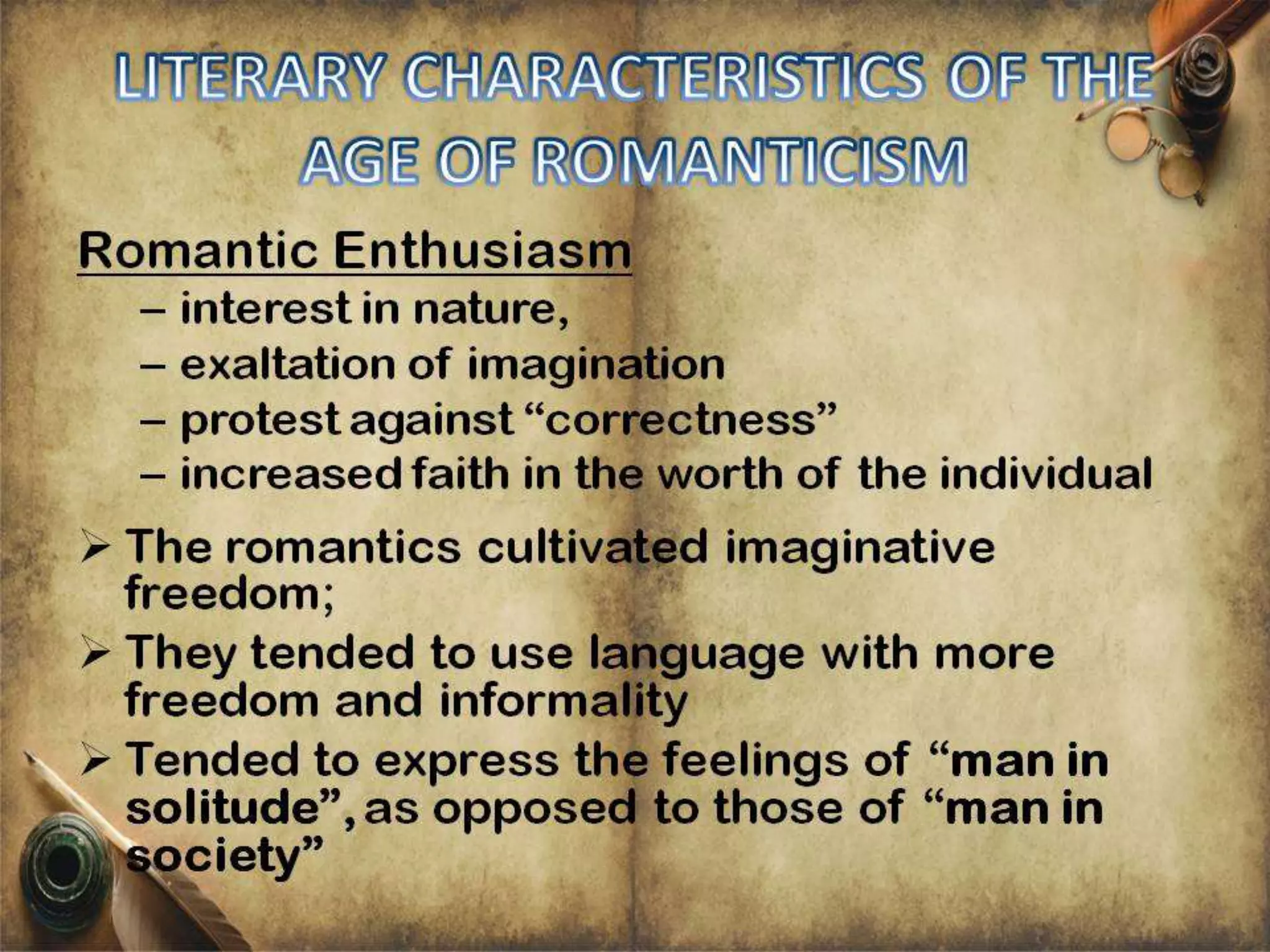 Age of Romanticism (Literature) | PPTX