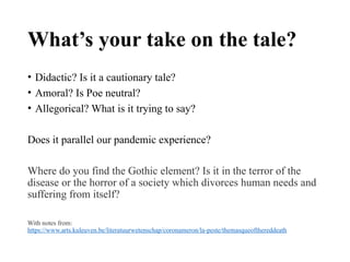 Romanticism, Transcendentalism and Gothic Lit | PPTX