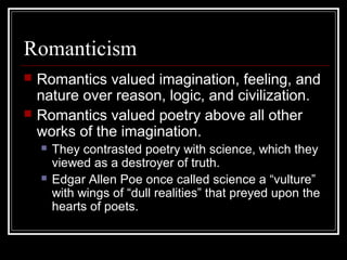 Romanticism good information | PPT | Poetry | Books and Literature