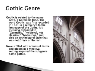 Romanticism gothic intro to a04 | PPTX