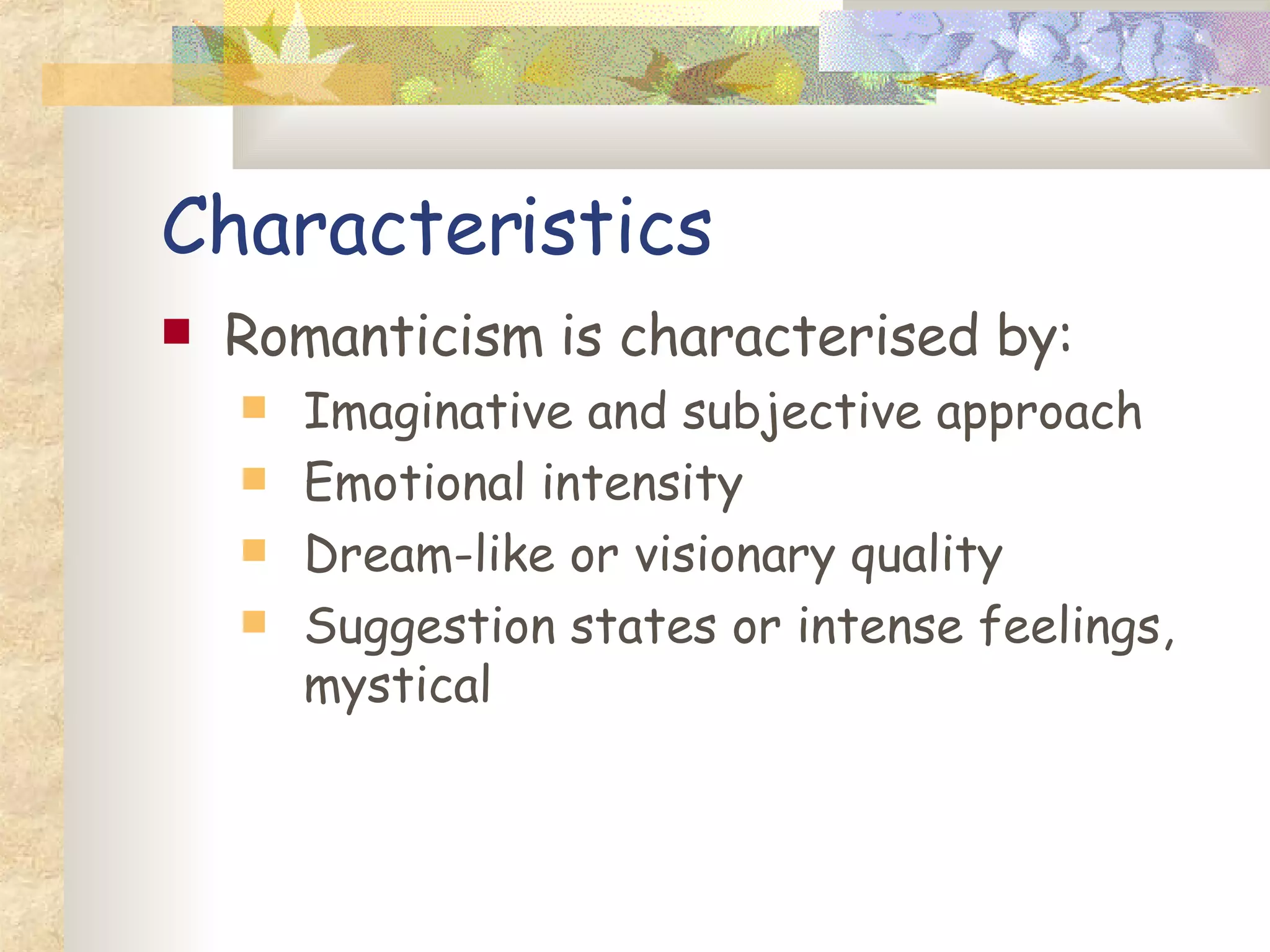 Romanticism Revision | PPT