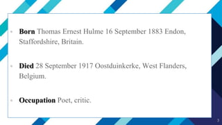 Romanticism and classicism by T E Hulme | PPTX