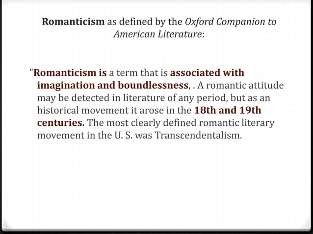Romanticism and transcendentalism ) | PPTX | Poetry | Books and Literature