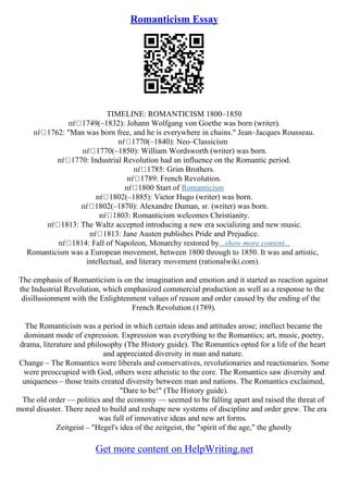 Romanticism Essay | PDF