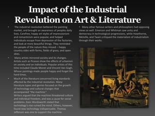 Industrial Revolution Romanticism Art Movement