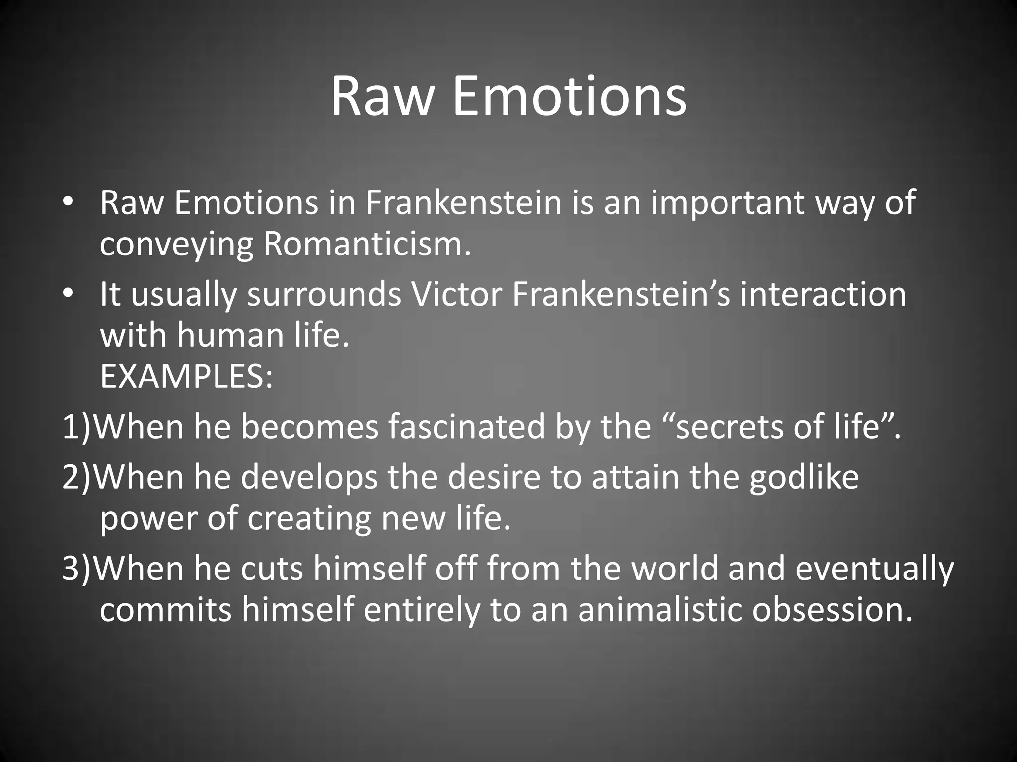 Romanticism & frankenstein | PPTX