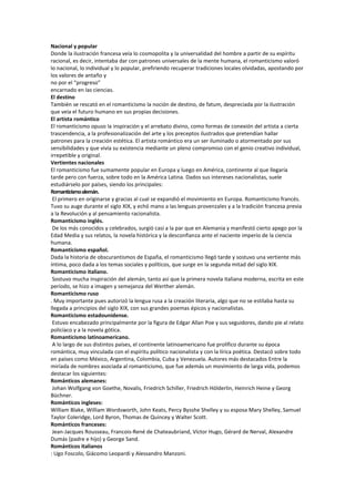 Romanticismo literario en latinoamericana | DOCX