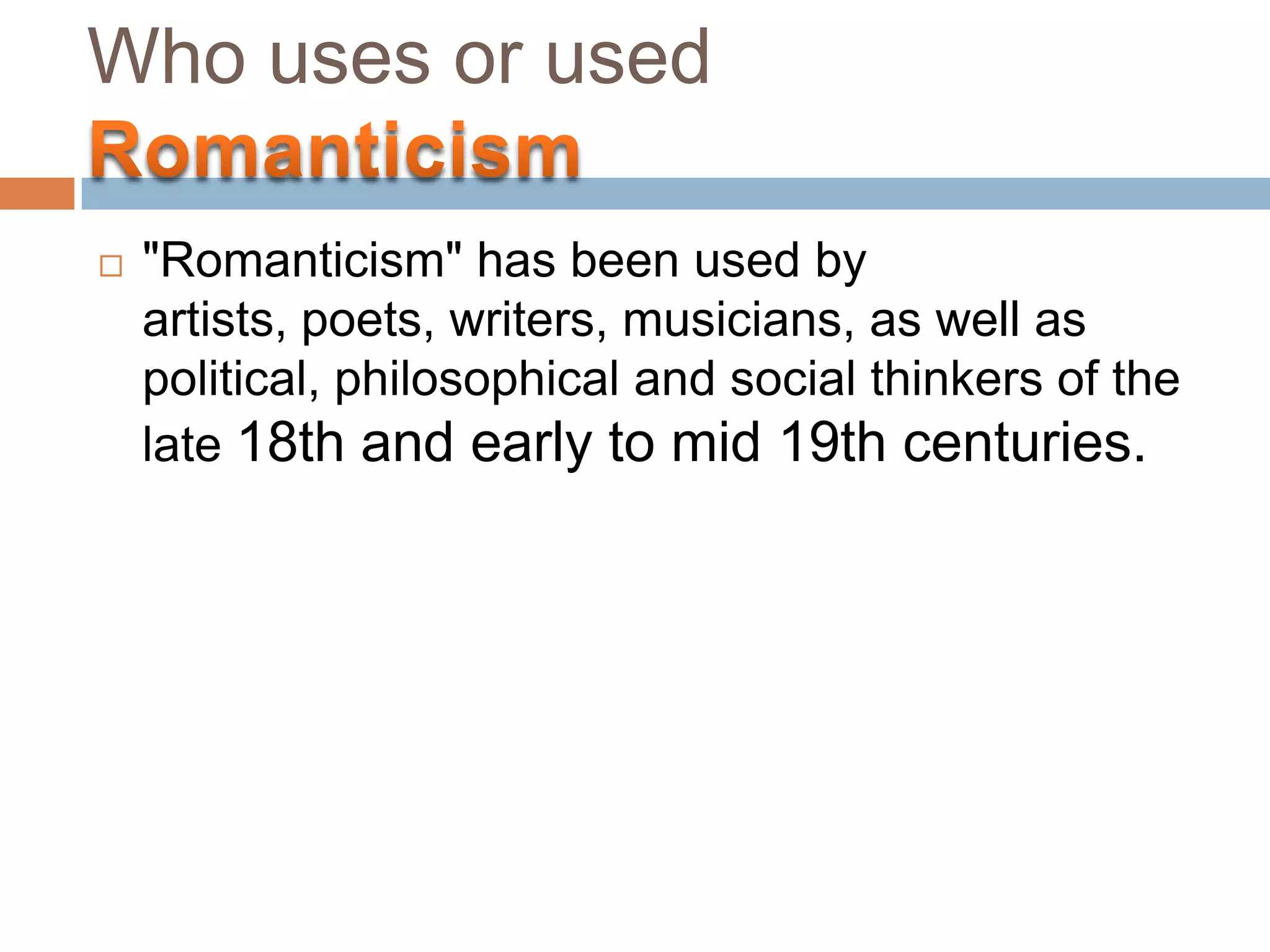 Romanticism project | PPTX