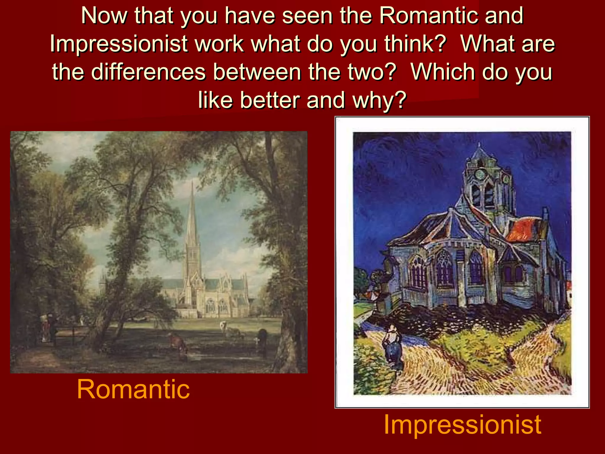 Romanticism, realism and impressionism | PPT