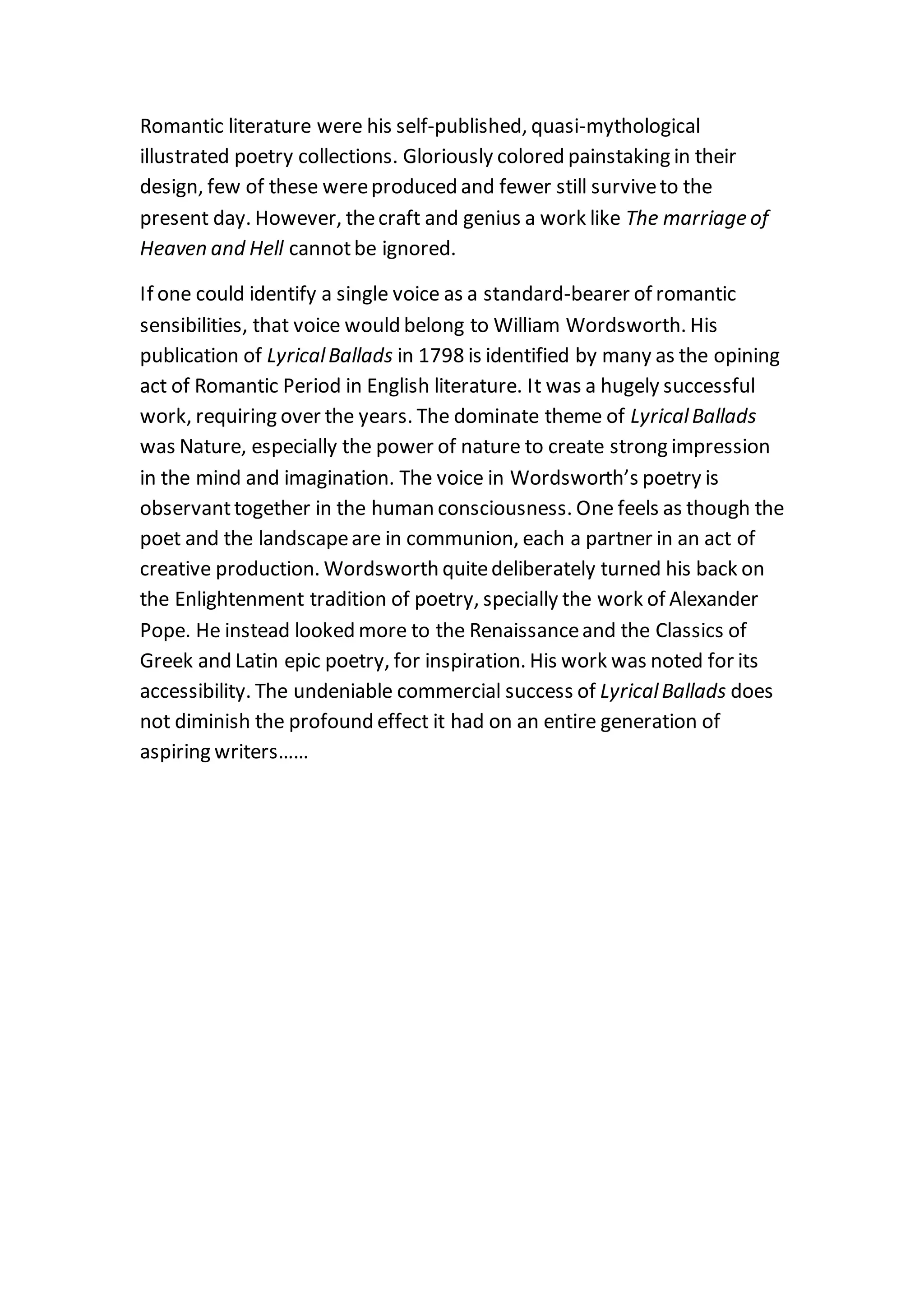 Romanticism history | DOCX