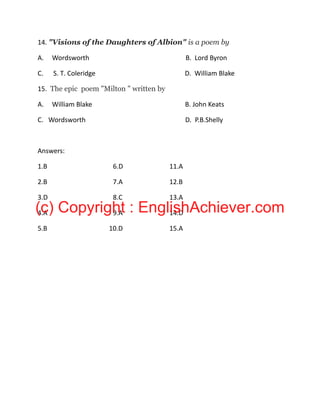 Romanticism test 2 pdf w | PDF
