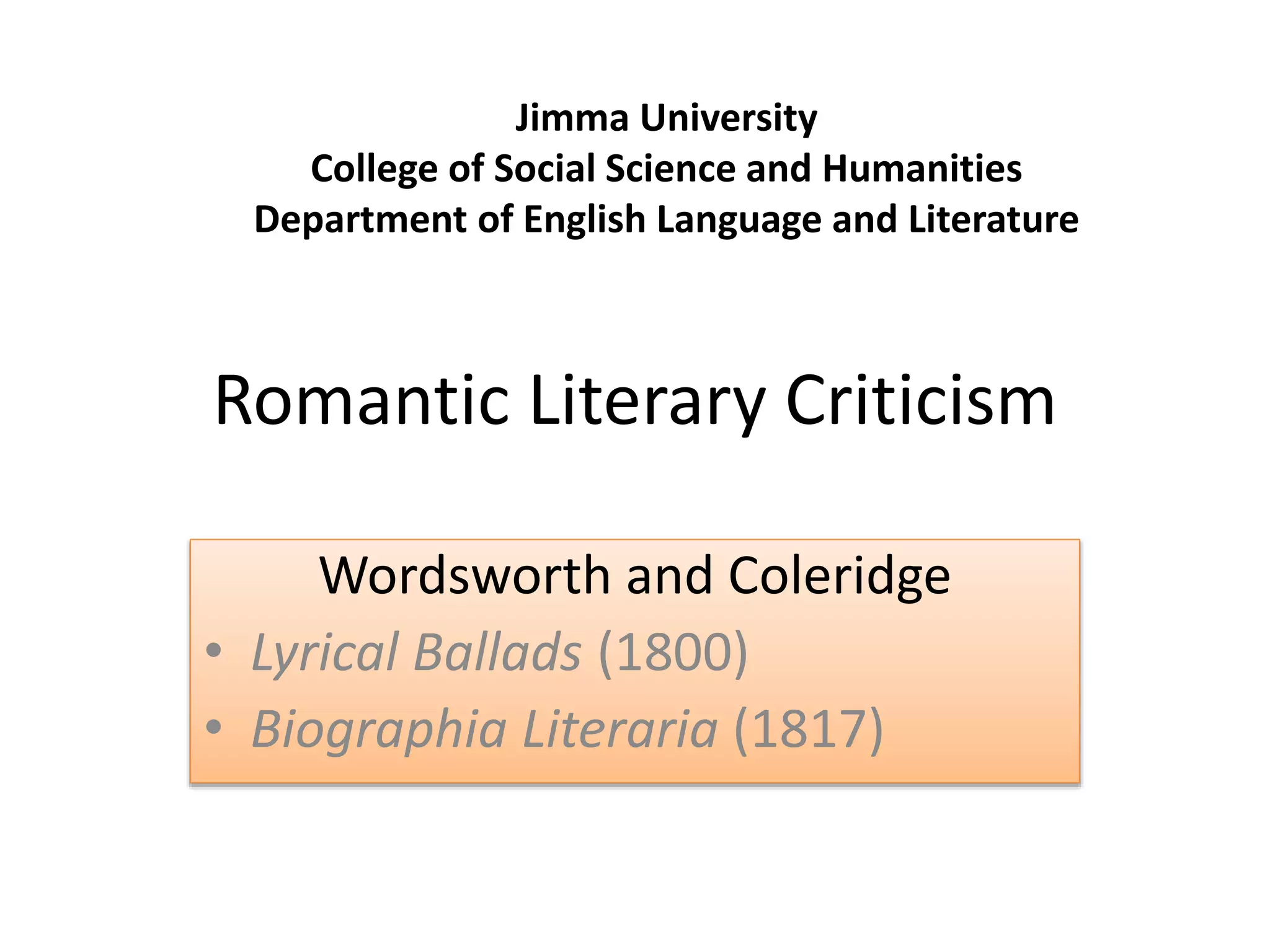 Romantic Literary Criticism | PPTX