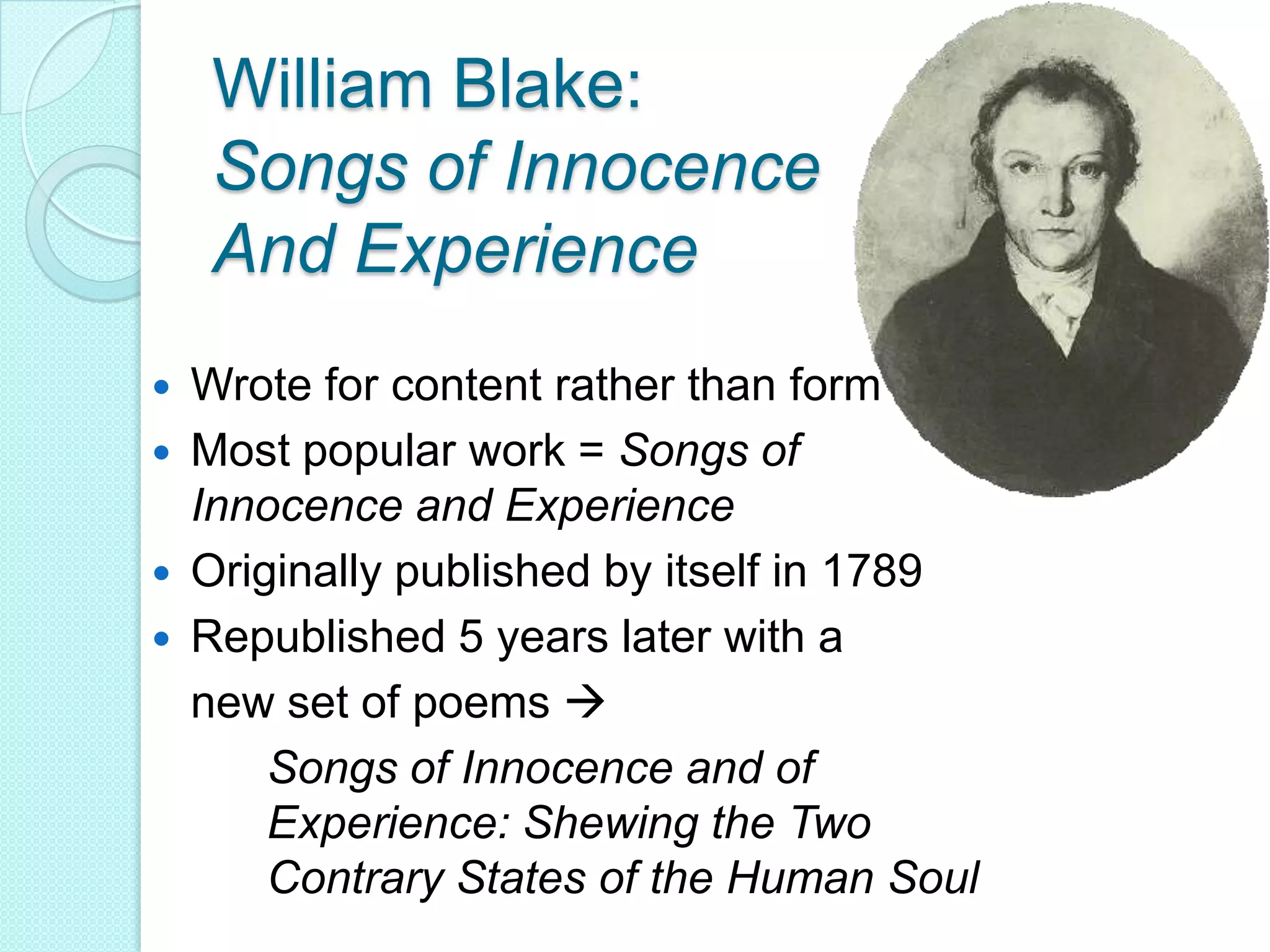 Romantic Poetry and William Blake | PPT