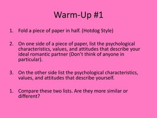 Romantic relationships pp | PPTX