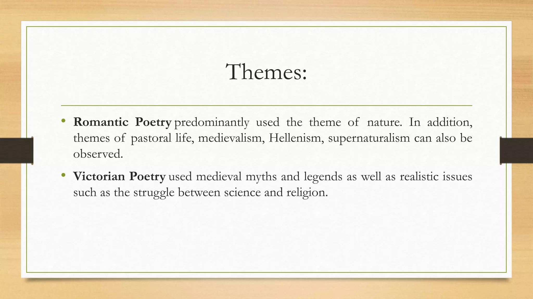Romantic vs victorian poetry | PPTX