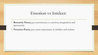 Romantic vs victorian poetry | PPTX