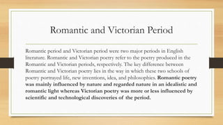 Romantic vs victorian poetry | PPTX
