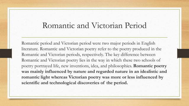 Romantic vs victorian poetry | PPTX
