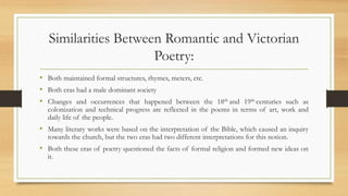 Romantic vs victorian poetry | PPTX