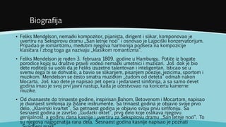 Romantizam u muzici (Robert Šuman, Franc Šubert, Feliks Mendelson) | PPTX