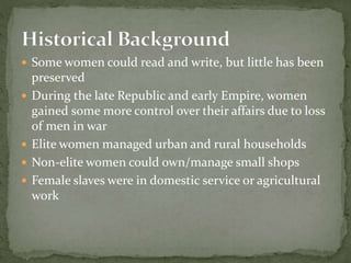 Source Analysis - Roman Women plus some comparisons | PPTX | Marriage ...
