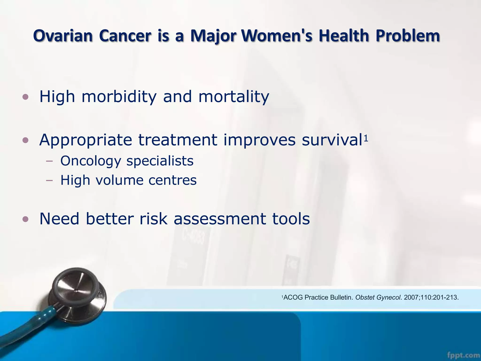 ROMA (Risk of Ovarian Malignancy Algorithm) | PPTX