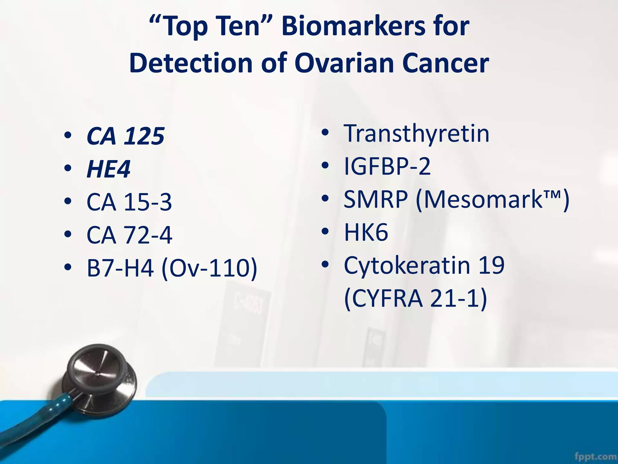 ROMA (Risk of Ovarian Malignancy Algorithm) | PPTX