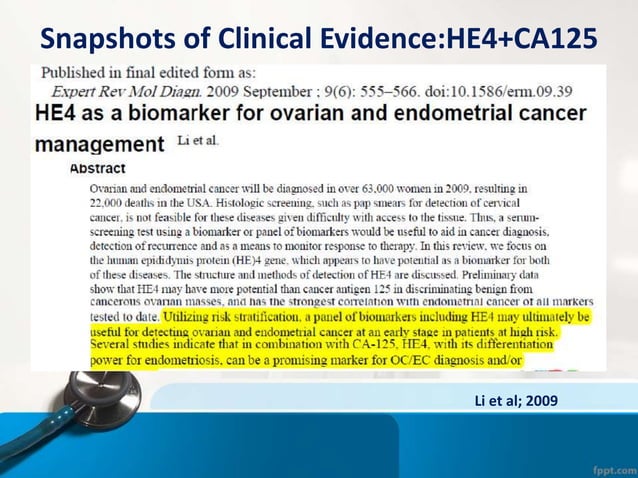 ROMA (Risk of Ovarian Malignancy Algorithm) | PPTX