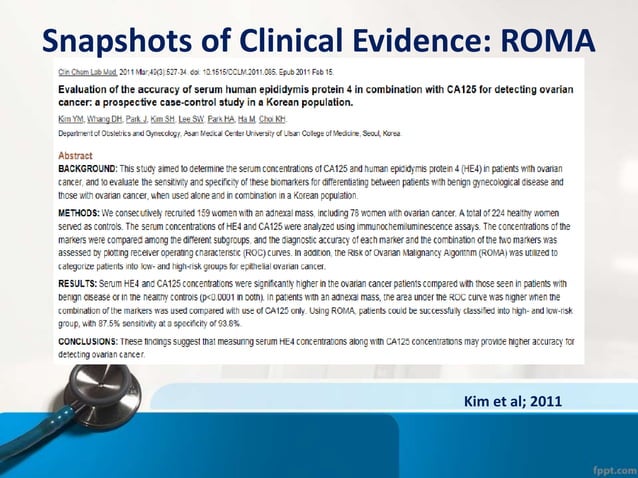 ROMA (Risk of Ovarian Malignancy Algorithm) | PPTX