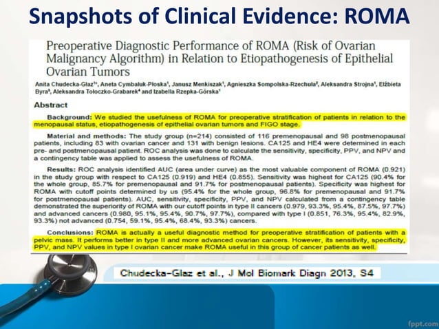 ROMA (Risk of Ovarian Malignancy Algorithm) | PPTX