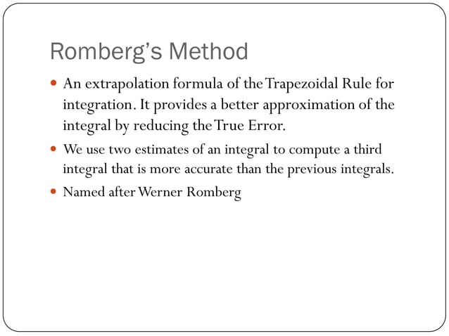 Romberg’s method | PDF
