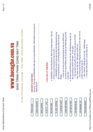 Rom bios va ram cmos | PDF