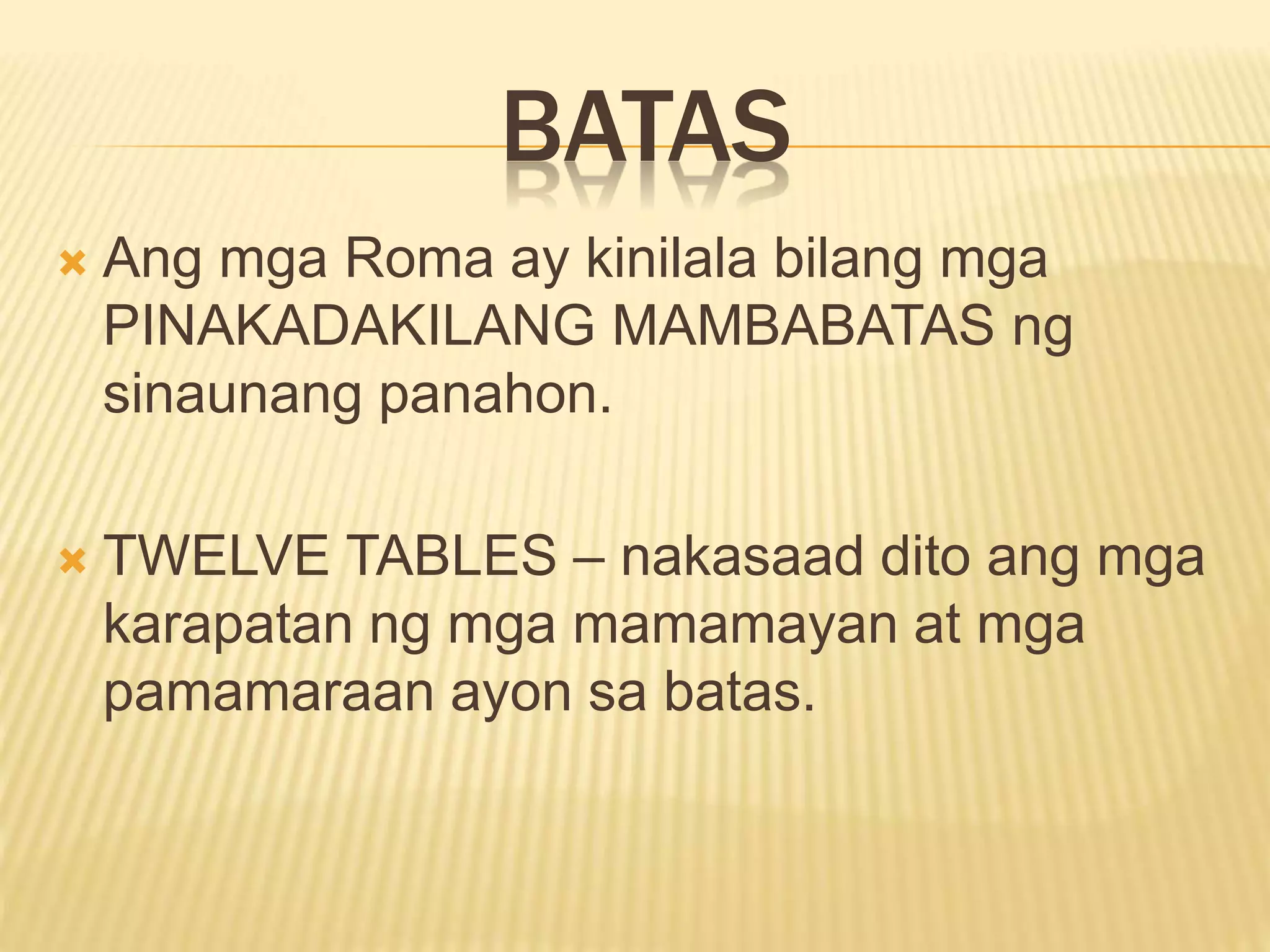 Ambag ng Rome | PPTX