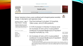 Work environment and quality of nursing care | PPTX