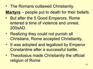 Rise of Christianity - Rome Notes #4 | PPT | Judaism | Religion ...