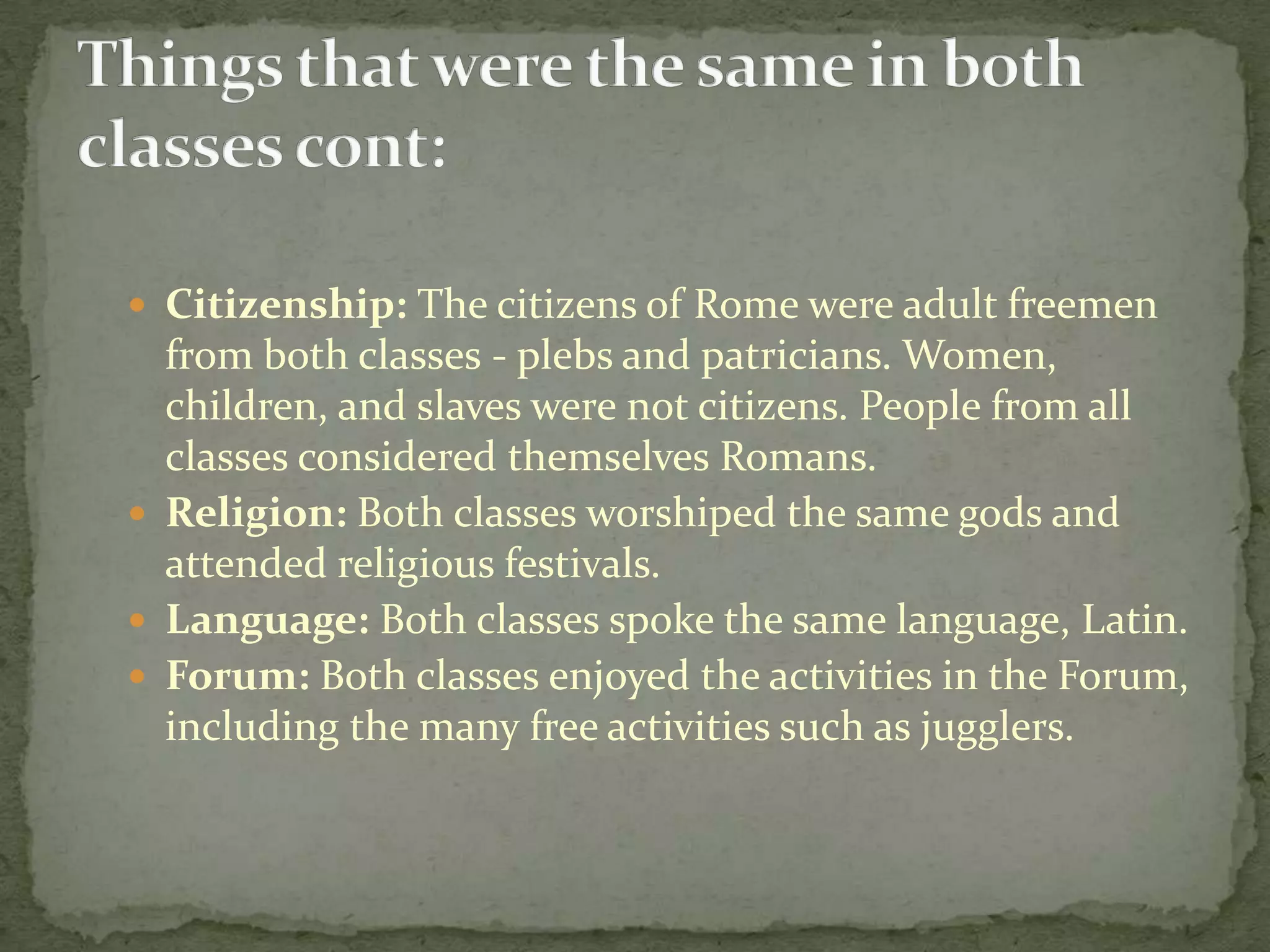 Rome daily life | PPT