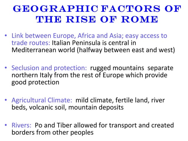 Rome intro, geography, etruscans | PPT | Geography | Science