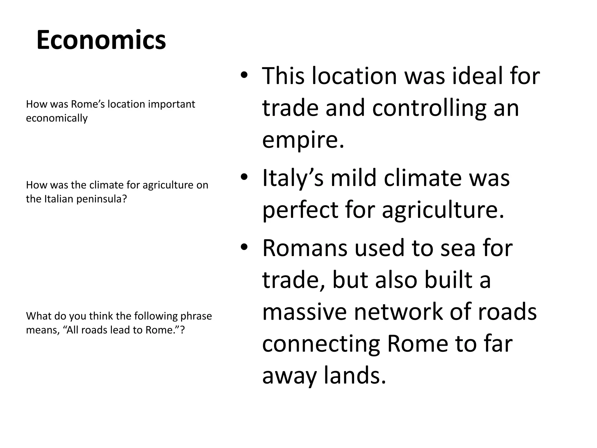 Rome Lesson 1 - Geography and Economics | PPTX
