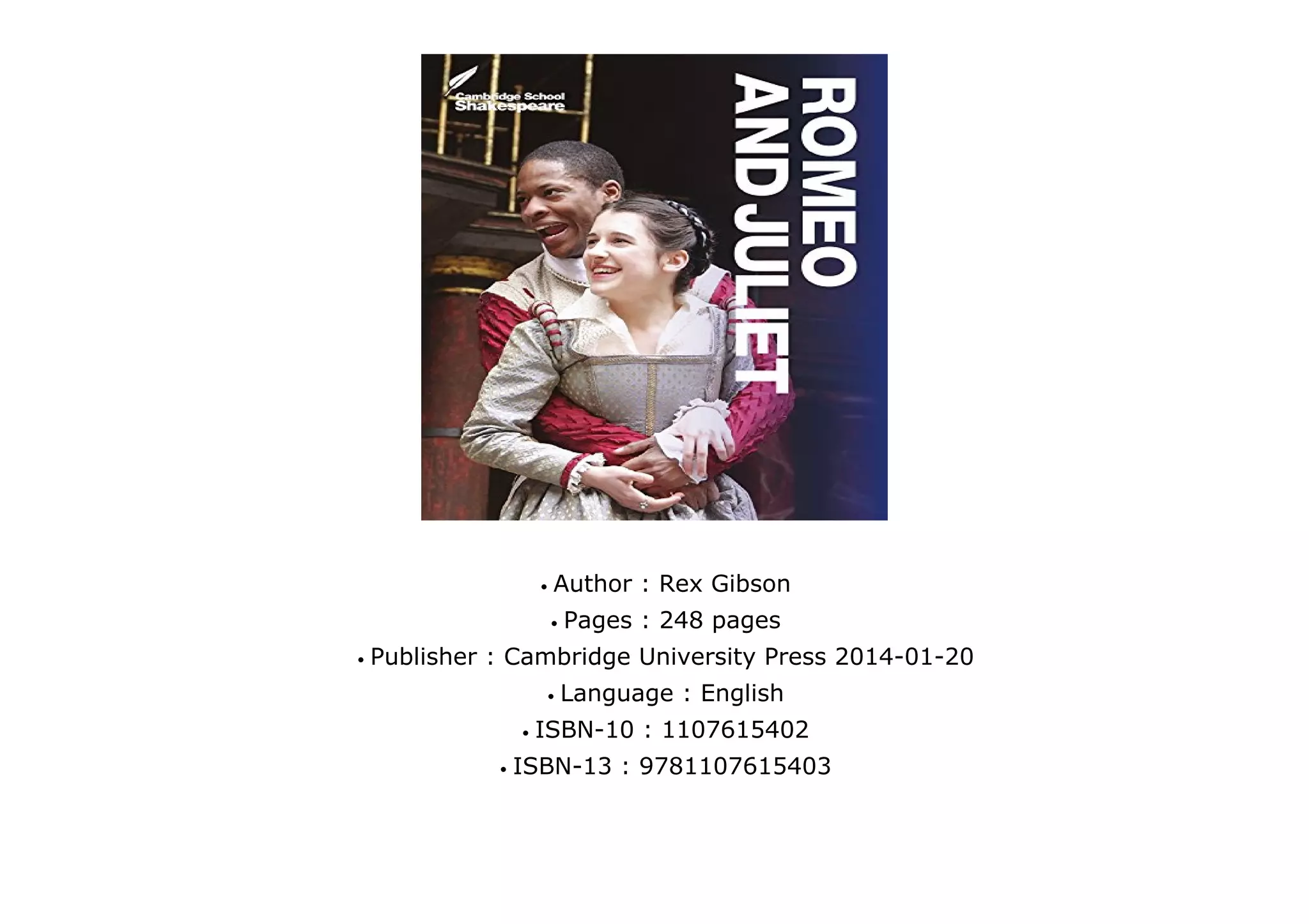 Romeo and Juliet (Cambridge School Shakespeare) | PDF