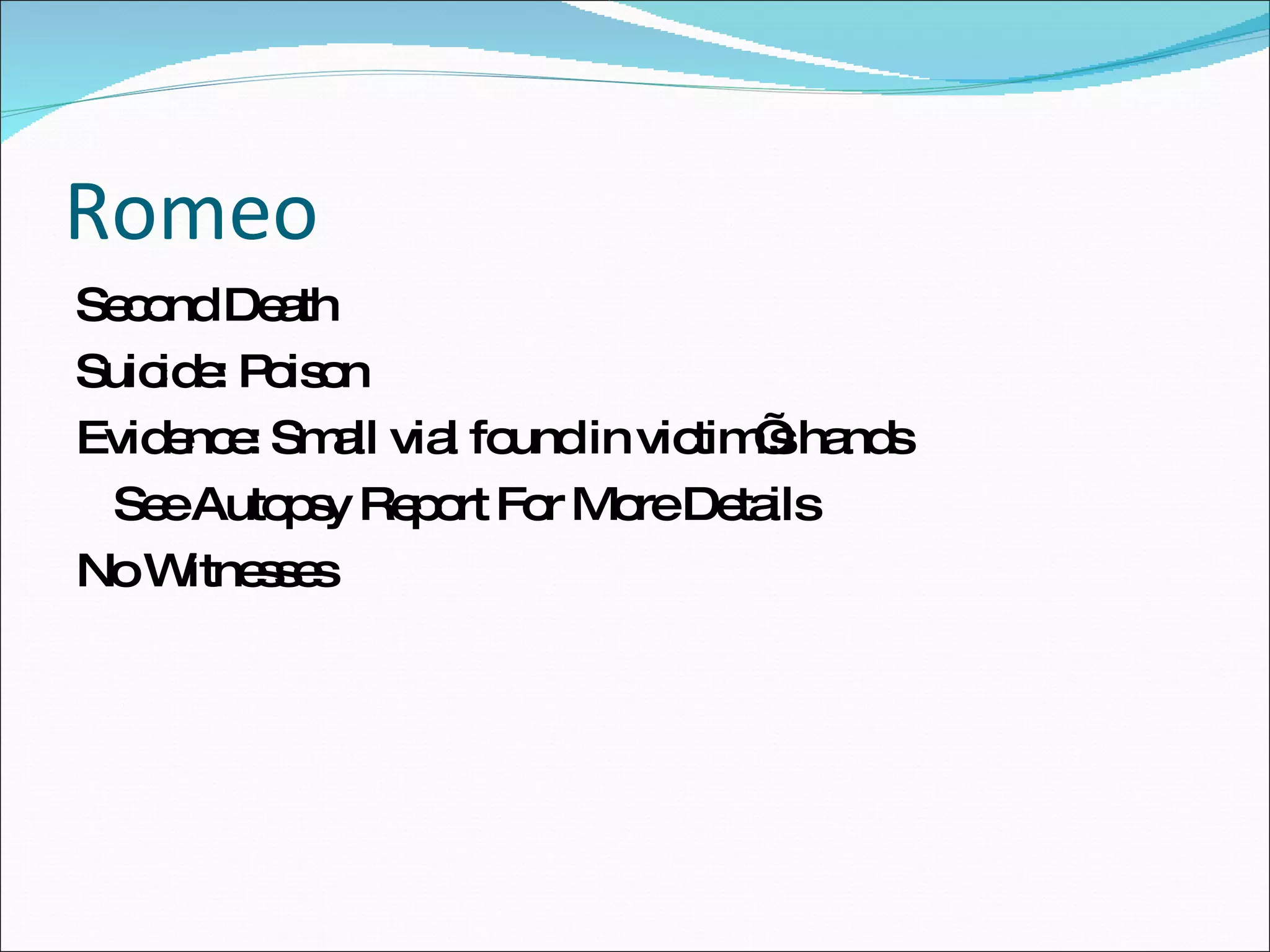Romeo And Juliet Medical Journal | PPT