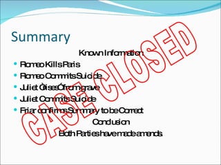 Romeo And Juliet Medical Journal | PPT