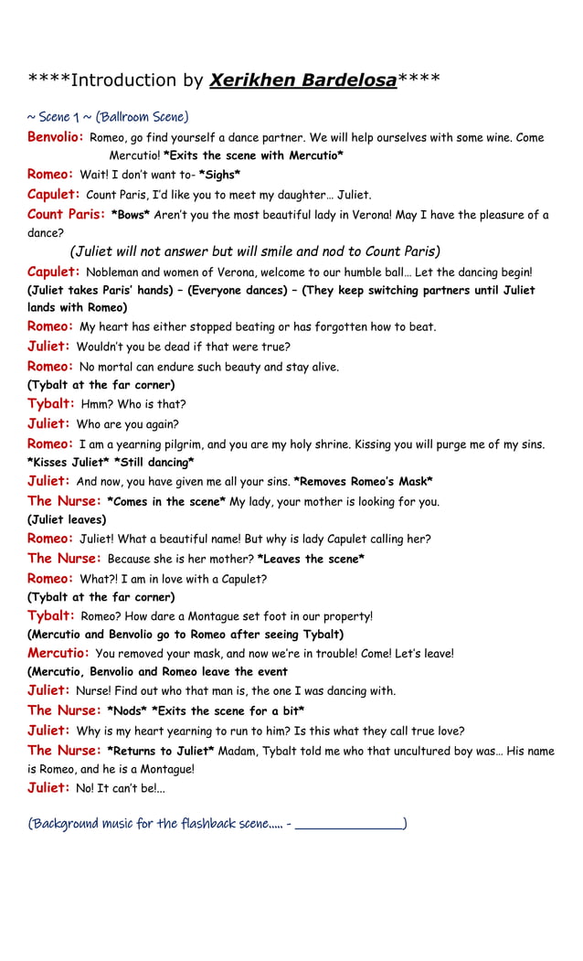 Romeo-And-Juliet-Script-G9.docx | Romance | Genres