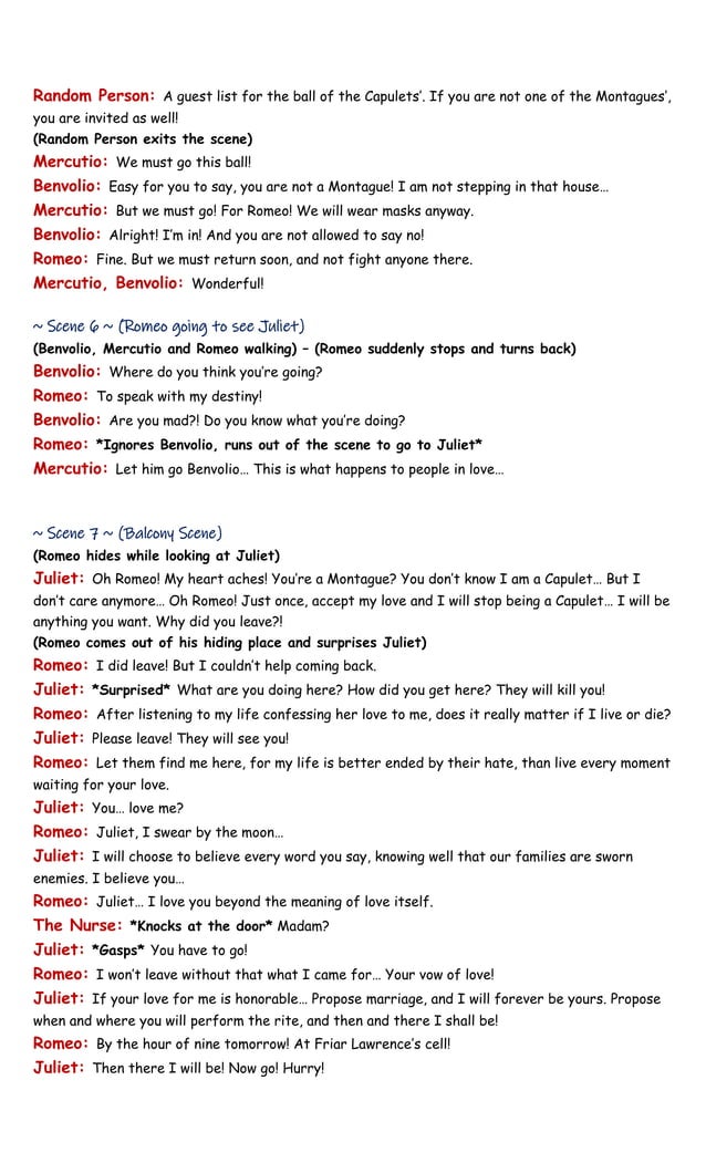 Romeo-And-Juliet-Script-G9.docx | Romance | Genres