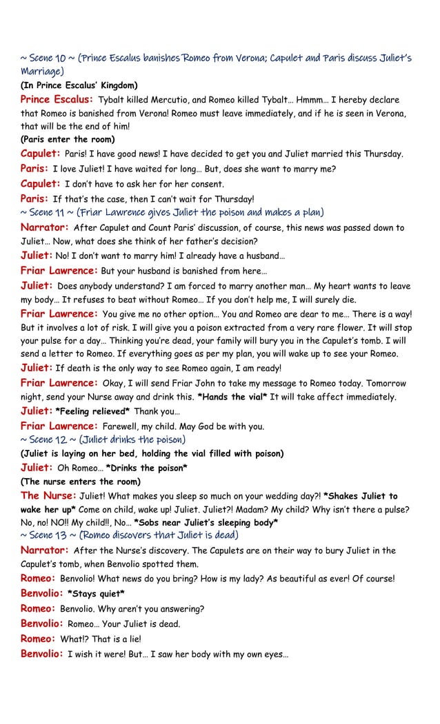 Romeo-And-Juliet-Script-G9.docx | Romance | Genres