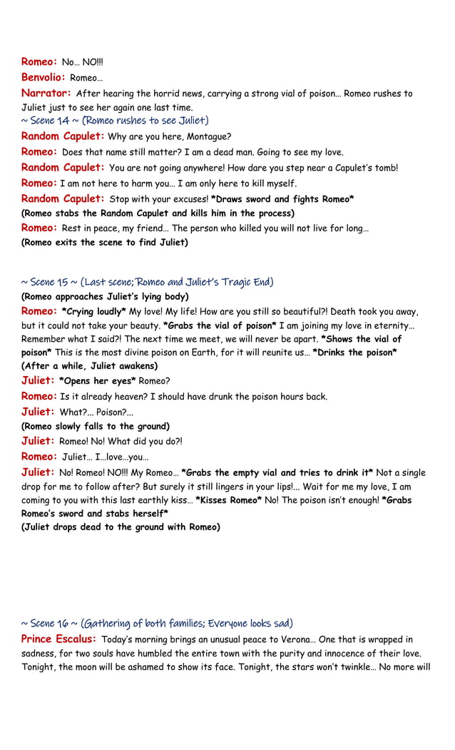 Romeo-And-Juliet-Script-G9.docx | Romance | Genres
