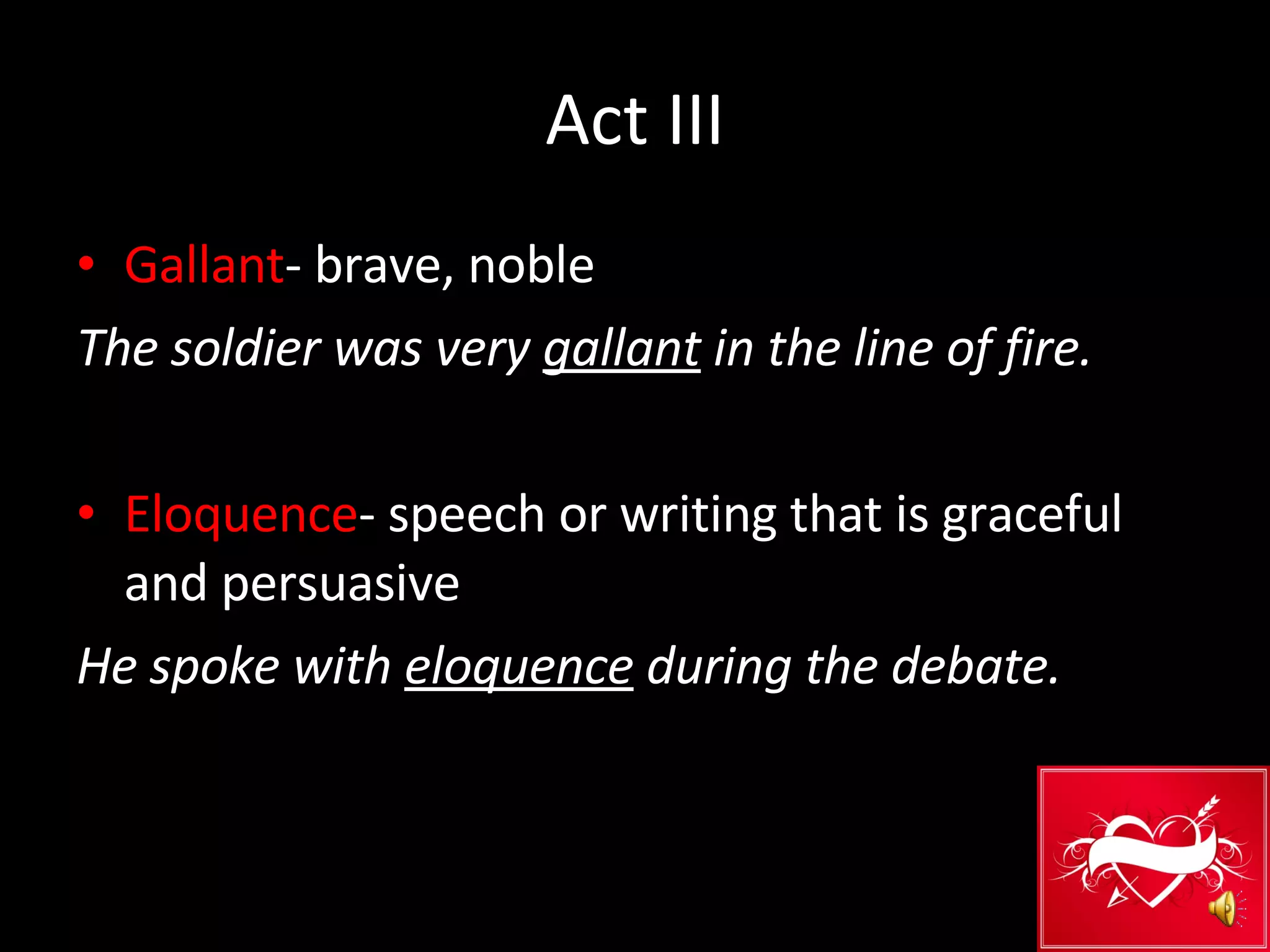 Romeo And Juliet Vocabulary | PPT