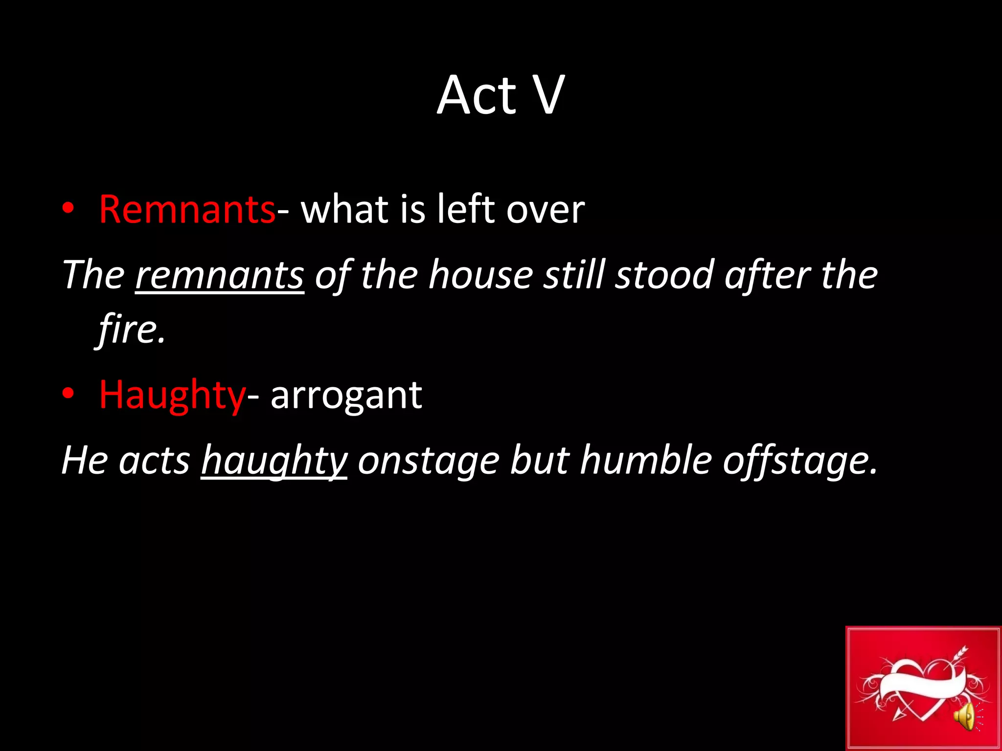 Romeo And Juliet Vocabulary | PPT